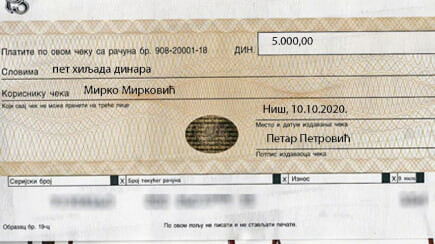 Čekovi | Šta su i Kako se Popunjava Ček